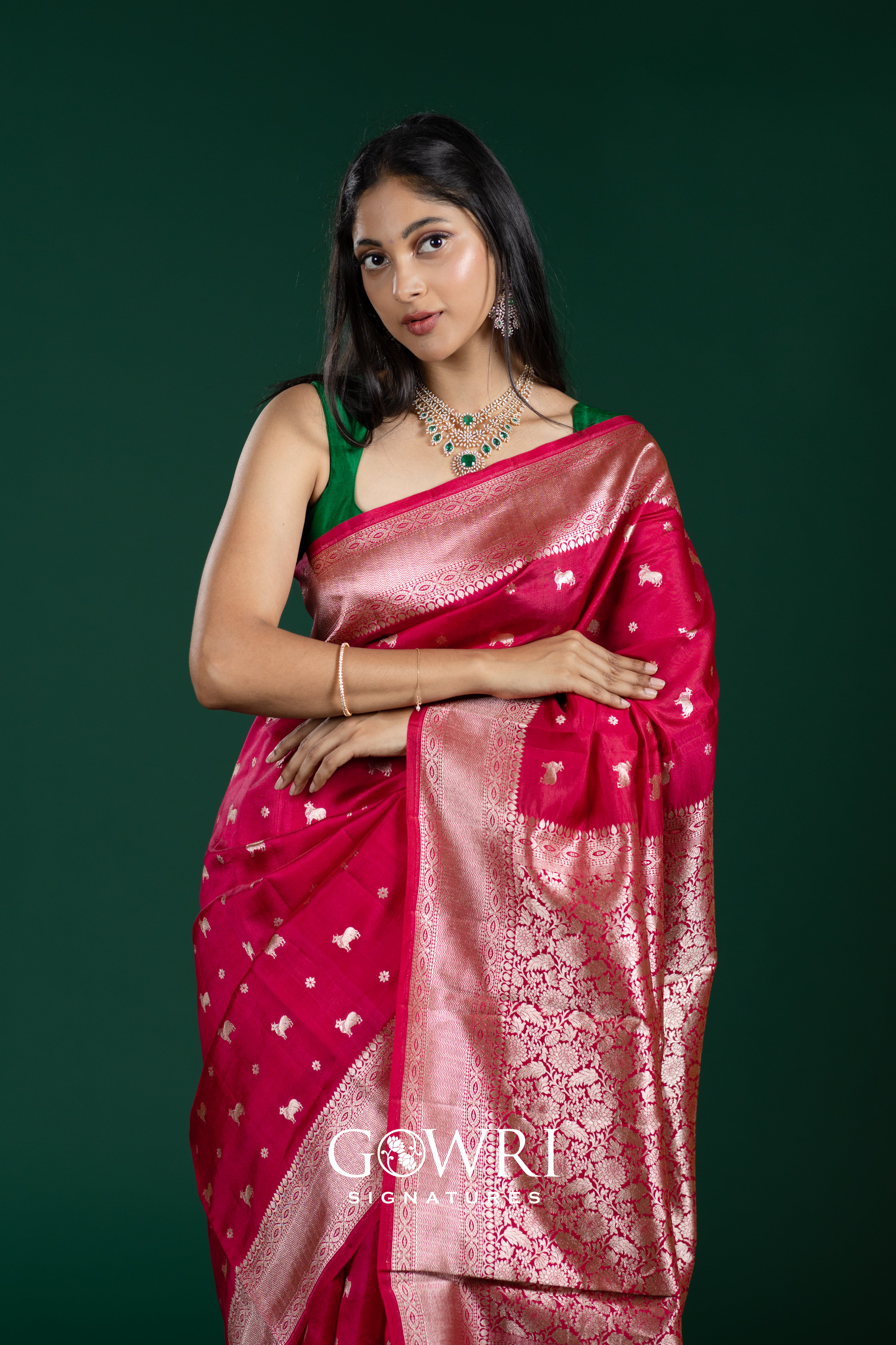 Ani Pink Chiniya Silk Saree – All Over Designer Butti Weaving | Medium ...